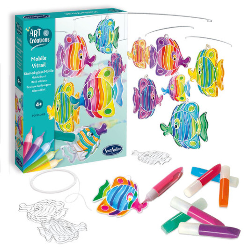 Κατασκευή Μόμπιλε & Ζωγραφική Βιτρώ - Ψαράκια - Ypografi.com